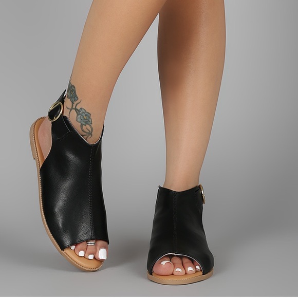 ShopFor_Fun Boutique | Shoes | Ladies Slingback Open Toe Mule Flat ...